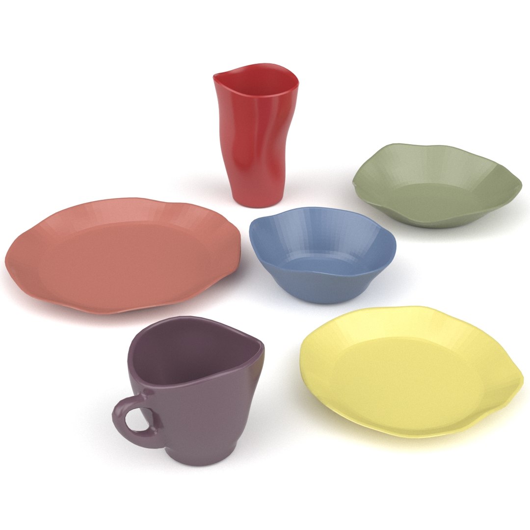 3D Model Kitchen Plates - TurboSquid 1929238