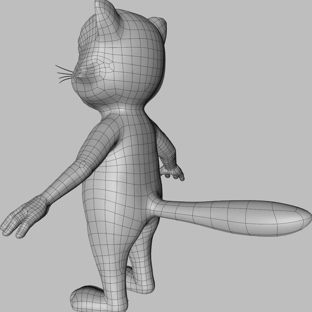 3d cartoon cat character
