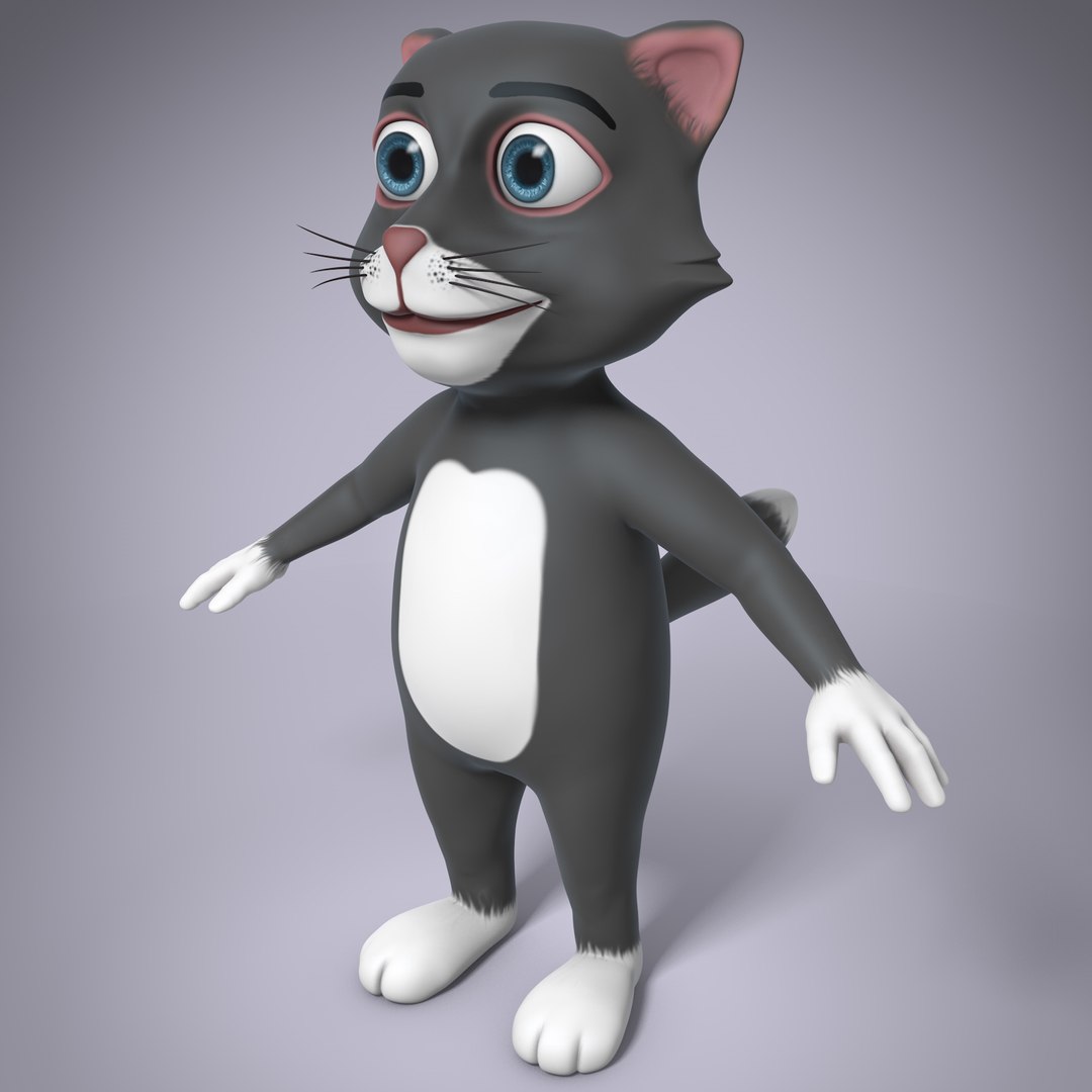 3d cartoon cat character