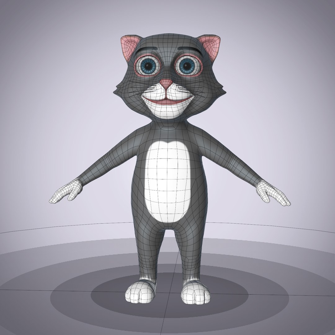 3d cartoon cat character
