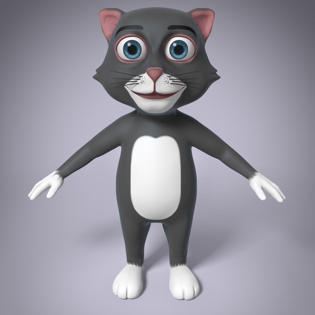 3d cartoon cat character
