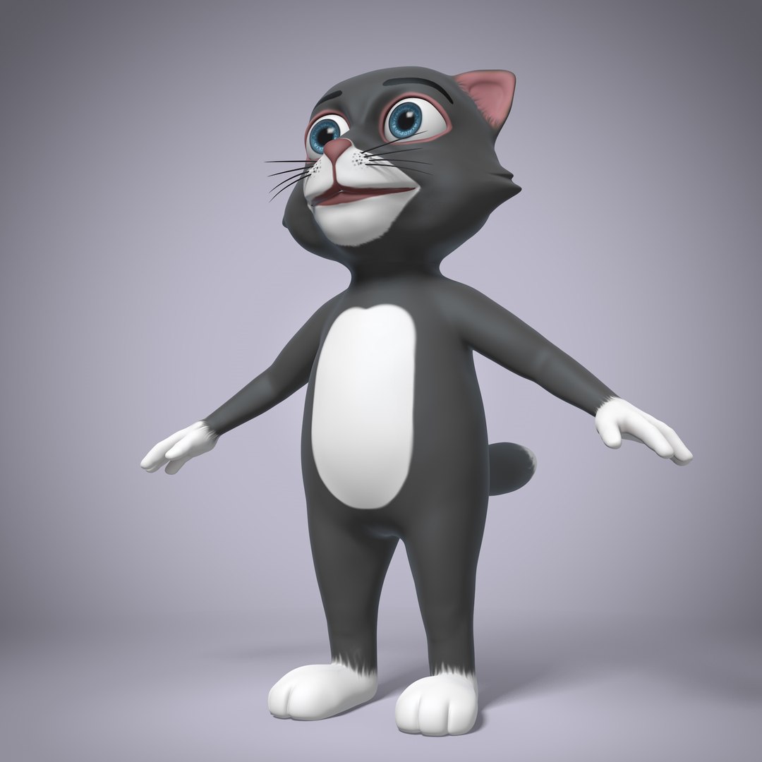 3d cartoon cat character