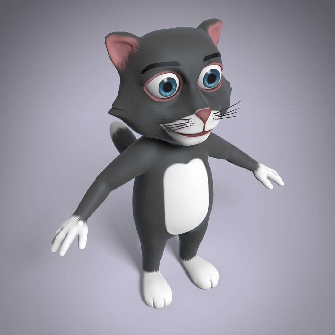 3d cartoon cat character