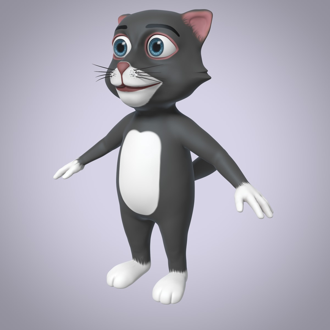 3d cartoon cat character