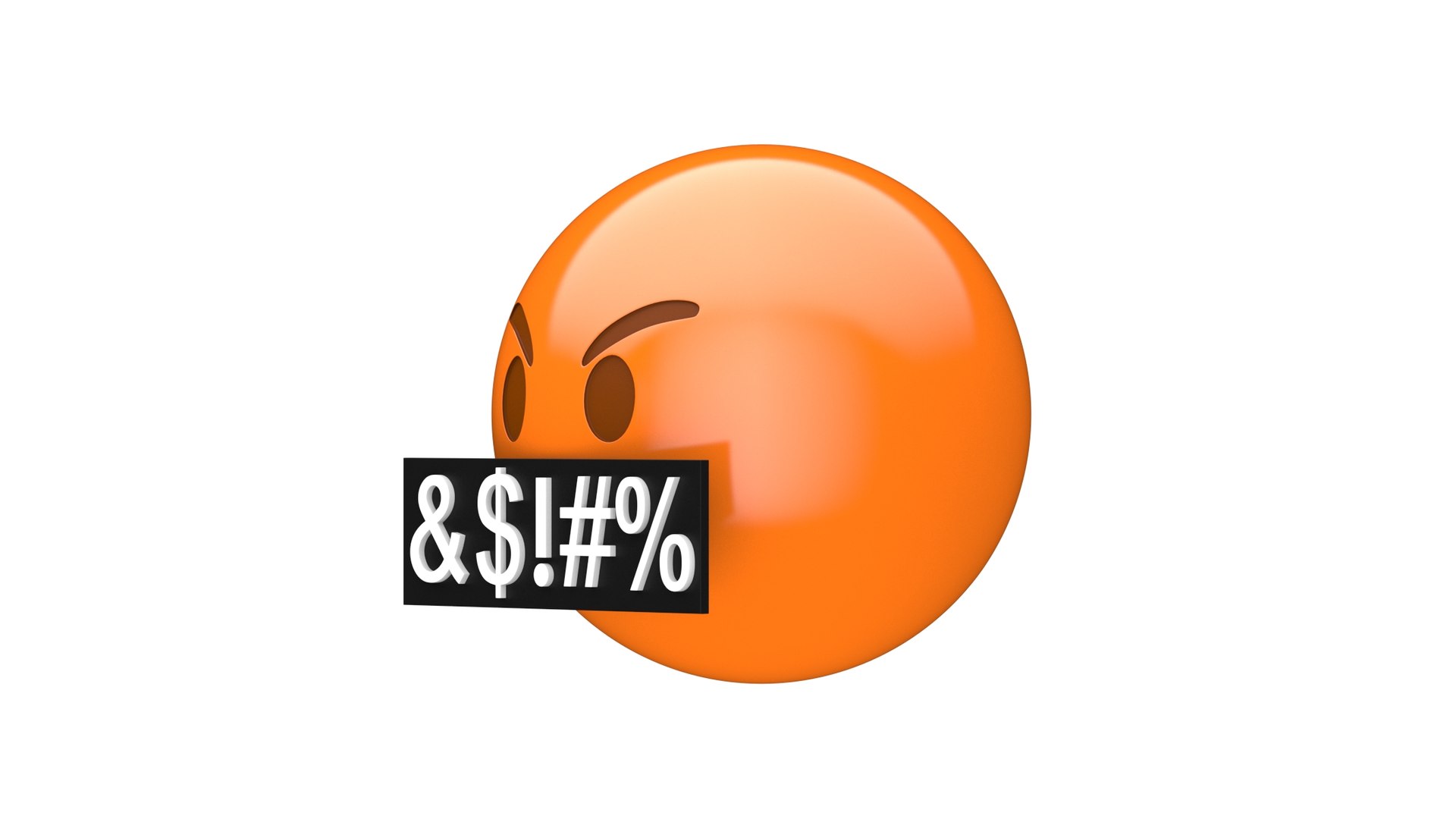 3D Apple Face With Symbols On Mouth Model - TurboSquid 1871619