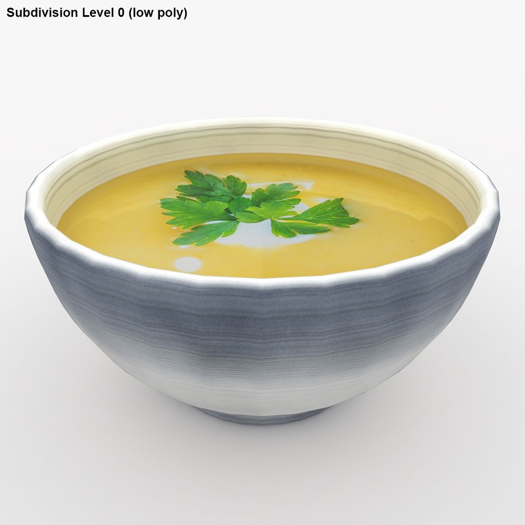 realistic soup 4 3d model