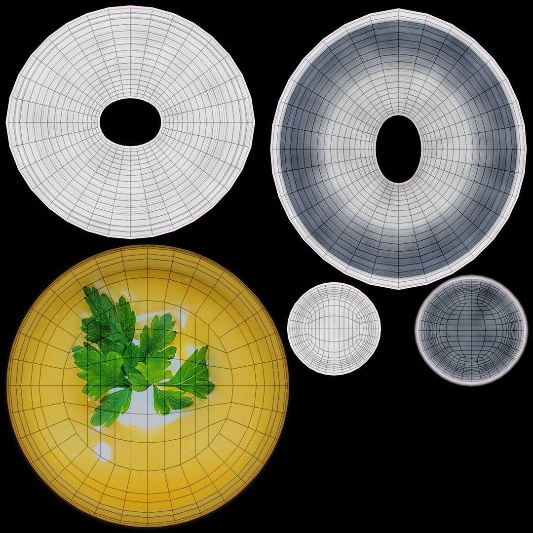 realistic soup 4 3d model