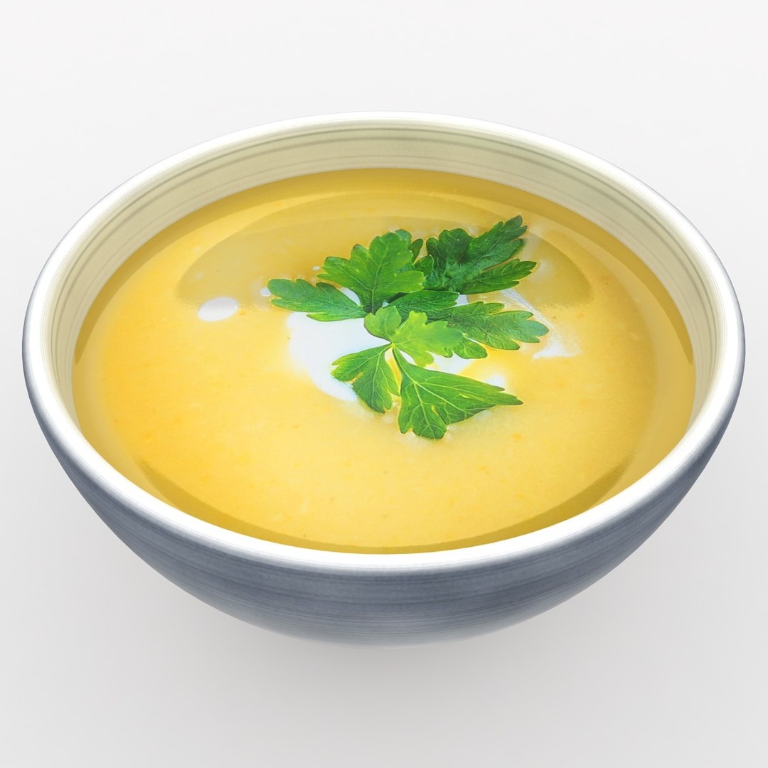 realistic soup 4 3d model