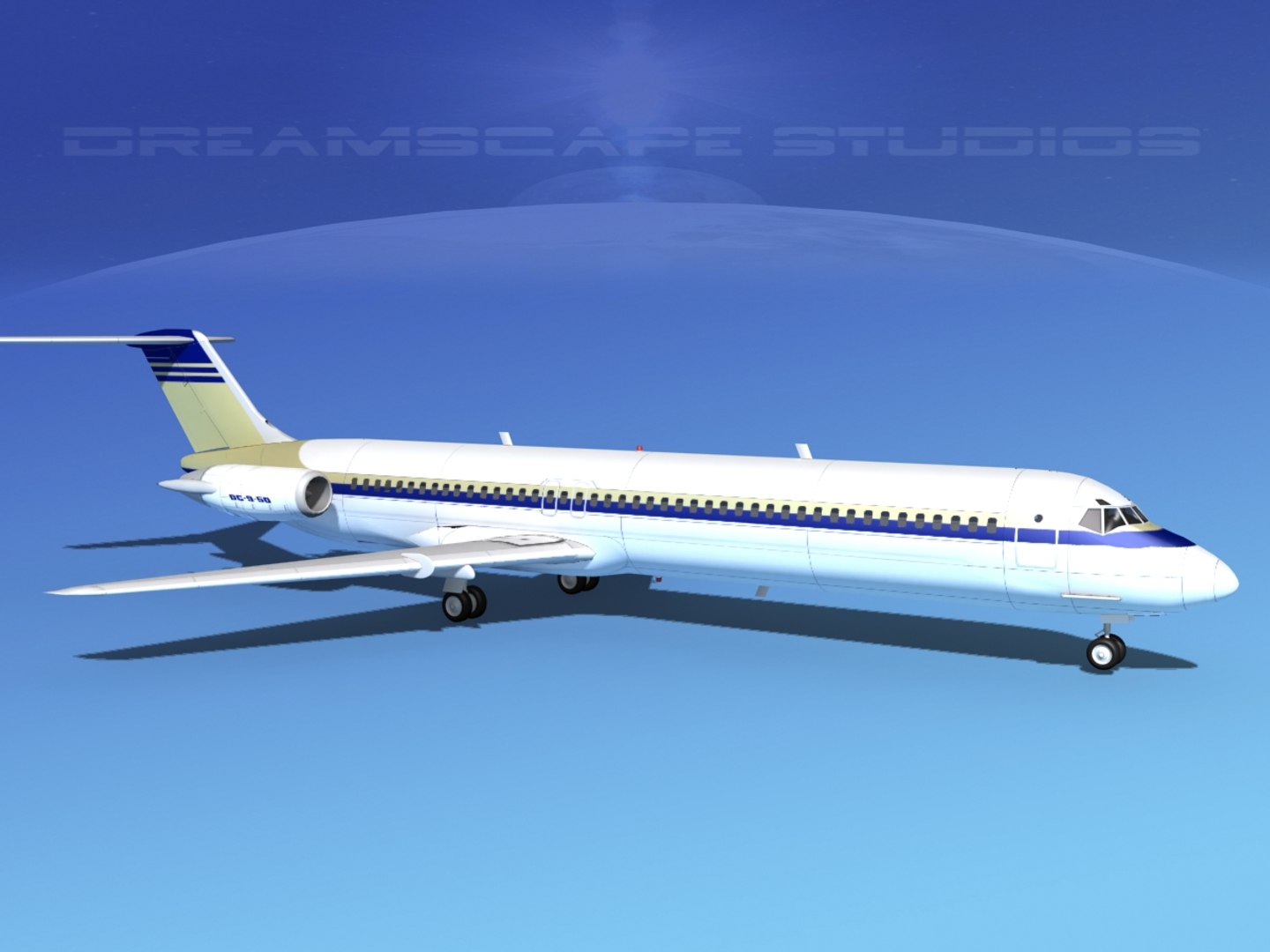 3d Turbines Dc-9-50 Douglas Dc-9 Aircraft Model