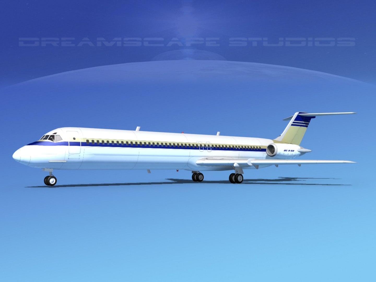 3d Turbines Dc-9-50 Douglas Dc-9 Aircraft Model