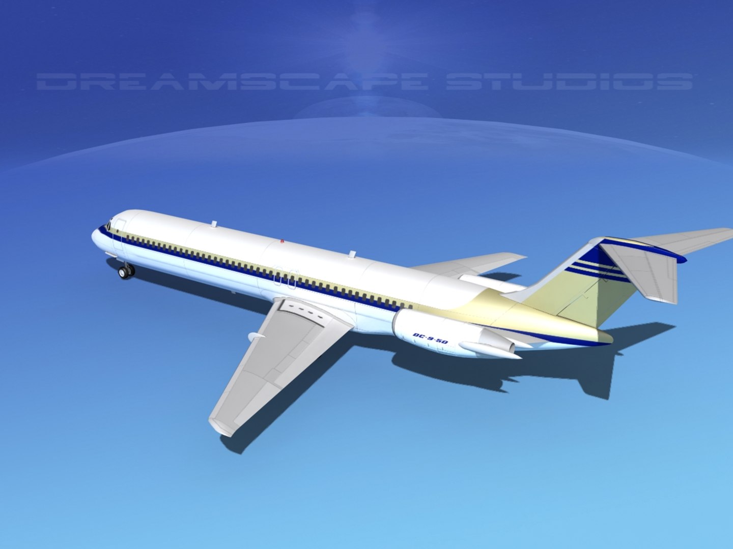 3d Turbines Dc-9-50 Douglas Dc-9 Aircraft Model