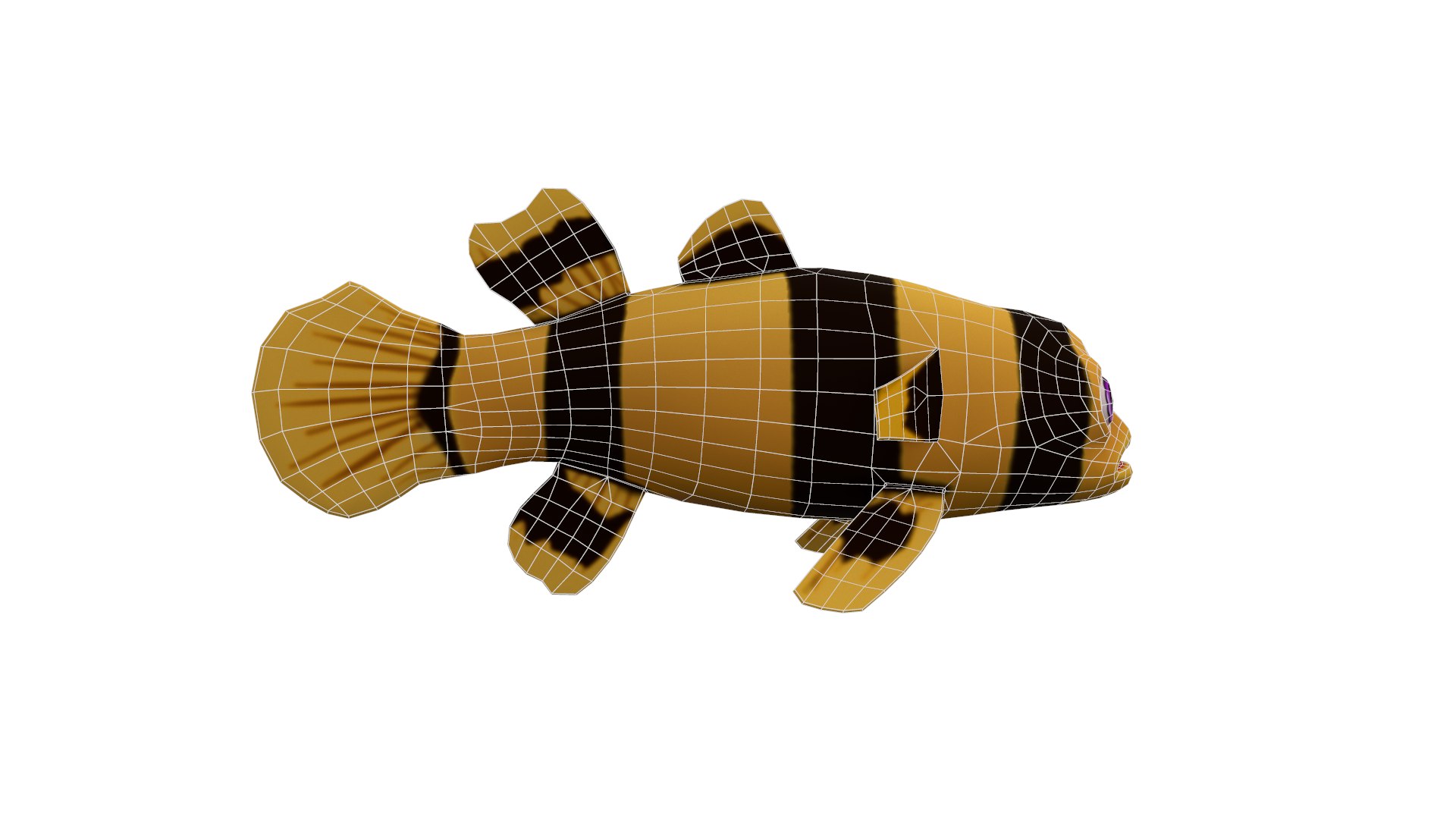 Bumblebee Goby Fish Toon 3D Model - TurboSquid 1586043