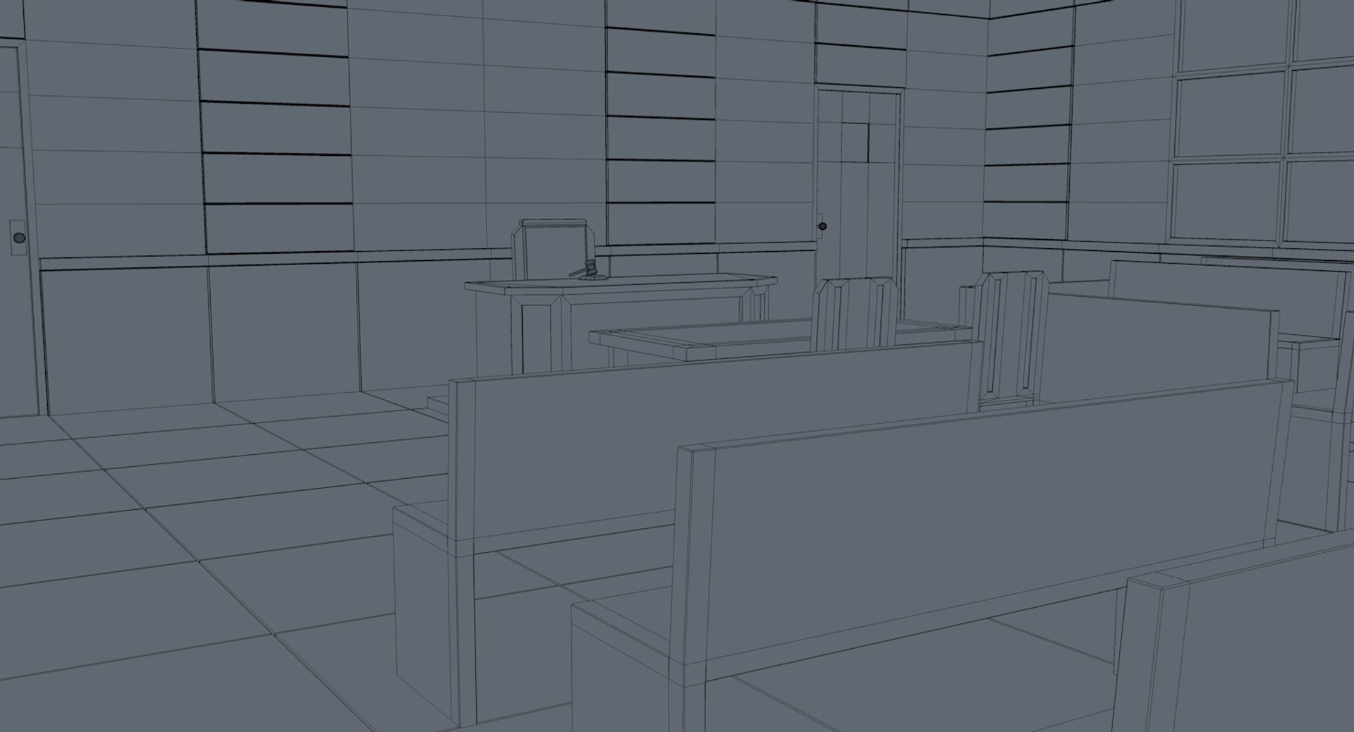 Courtroom 3D Model - TurboSquid 1768636