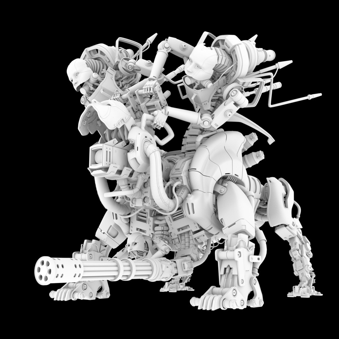 Horror Mech Monster- Vray- Lowpoly Model - TurboSquid 2383407