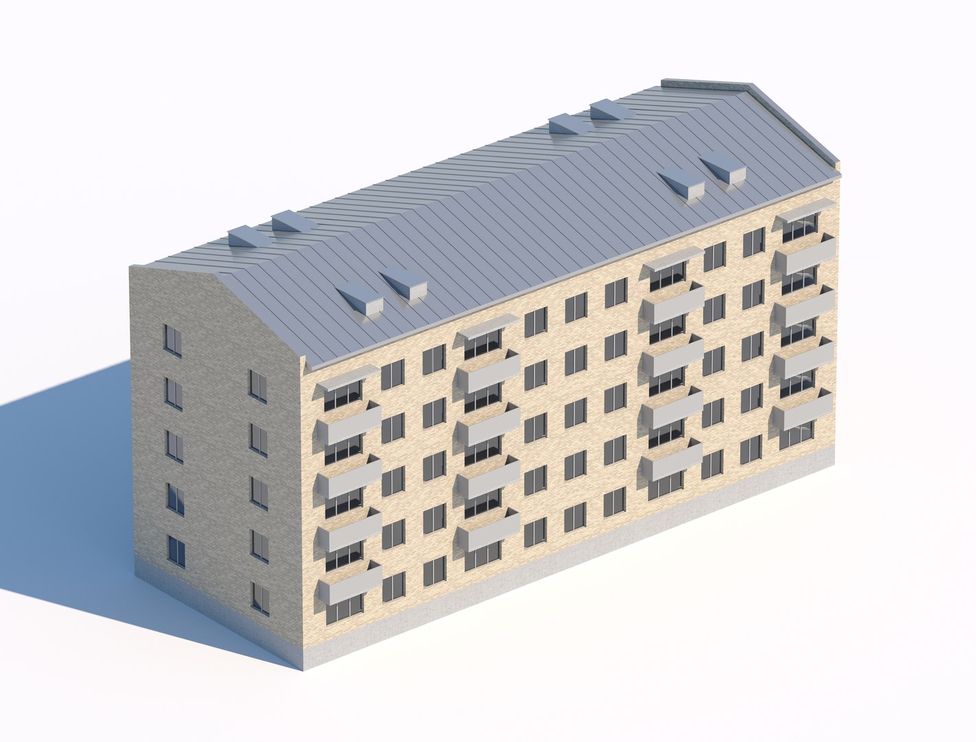 Residential 5-storey Apartment Building 3D Model - TurboSquid 1851685