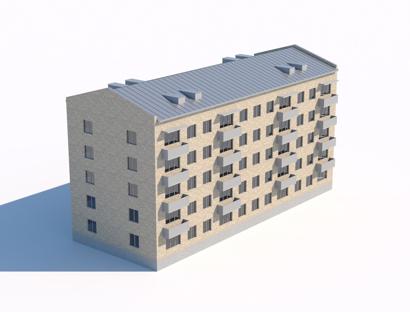 Residential 5-storey Apartment Building 3D Model - TurboSquid 1851685