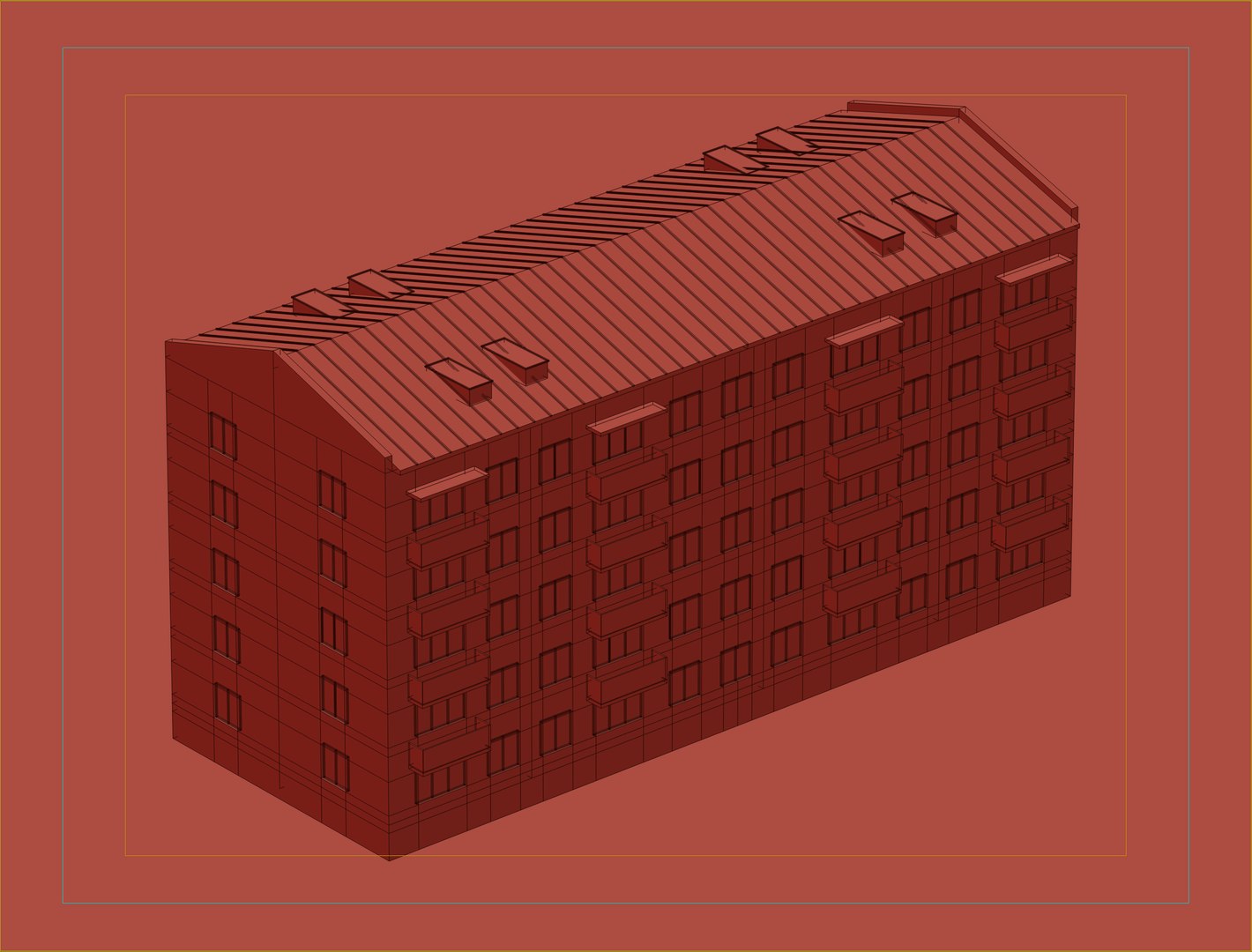 Residential 5-storey Apartment Building 3D Model - TurboSquid 1851685