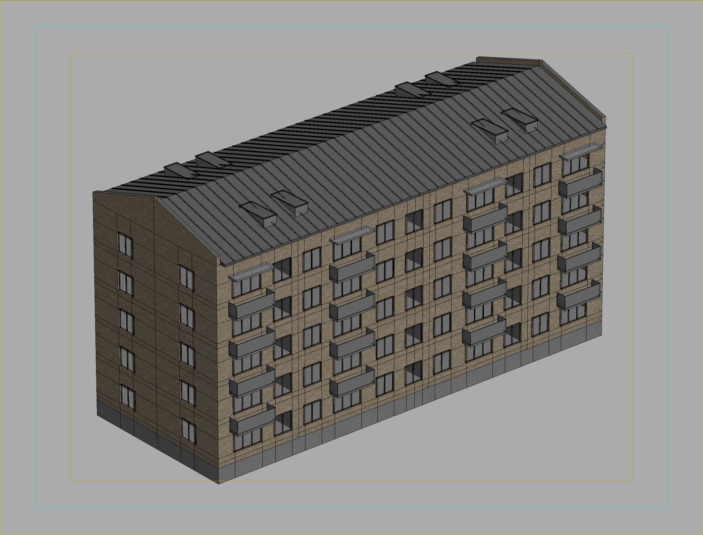 Residential 5-storey Apartment Building 3D Model - TurboSquid 1851685