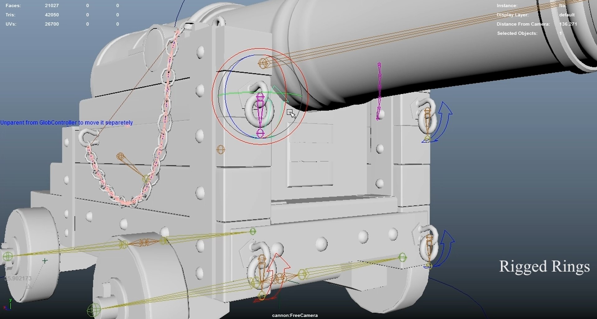 Rigged pbr war cannon 3D model - TurboSquid 1302344