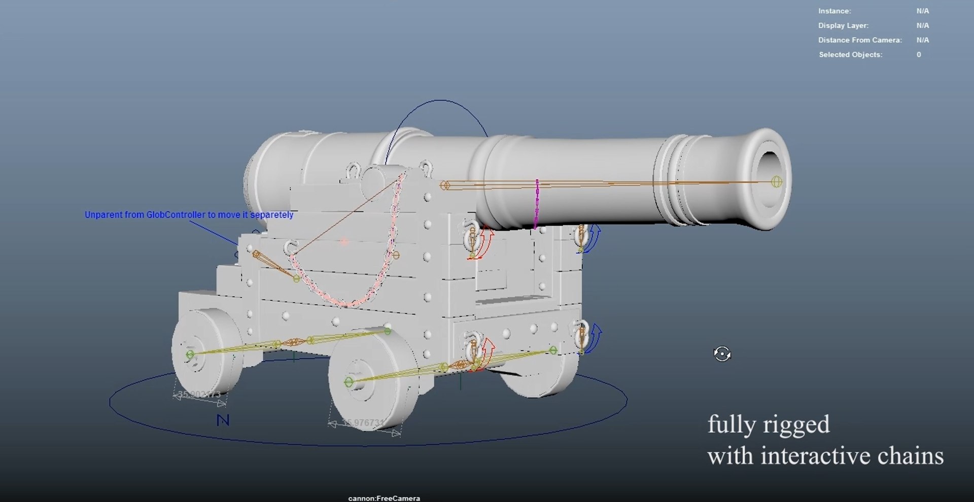 Rigged pbr war cannon 3D model - TurboSquid 1302344