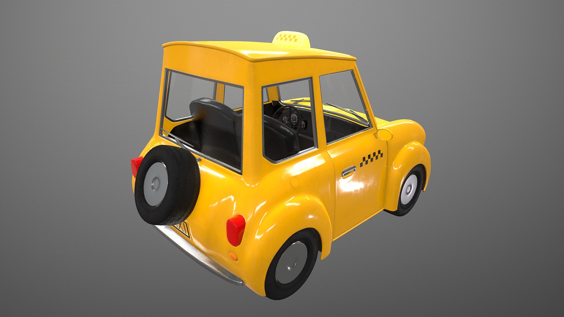 Mini Taxi Car 3D Model - TurboSquid 1747446
