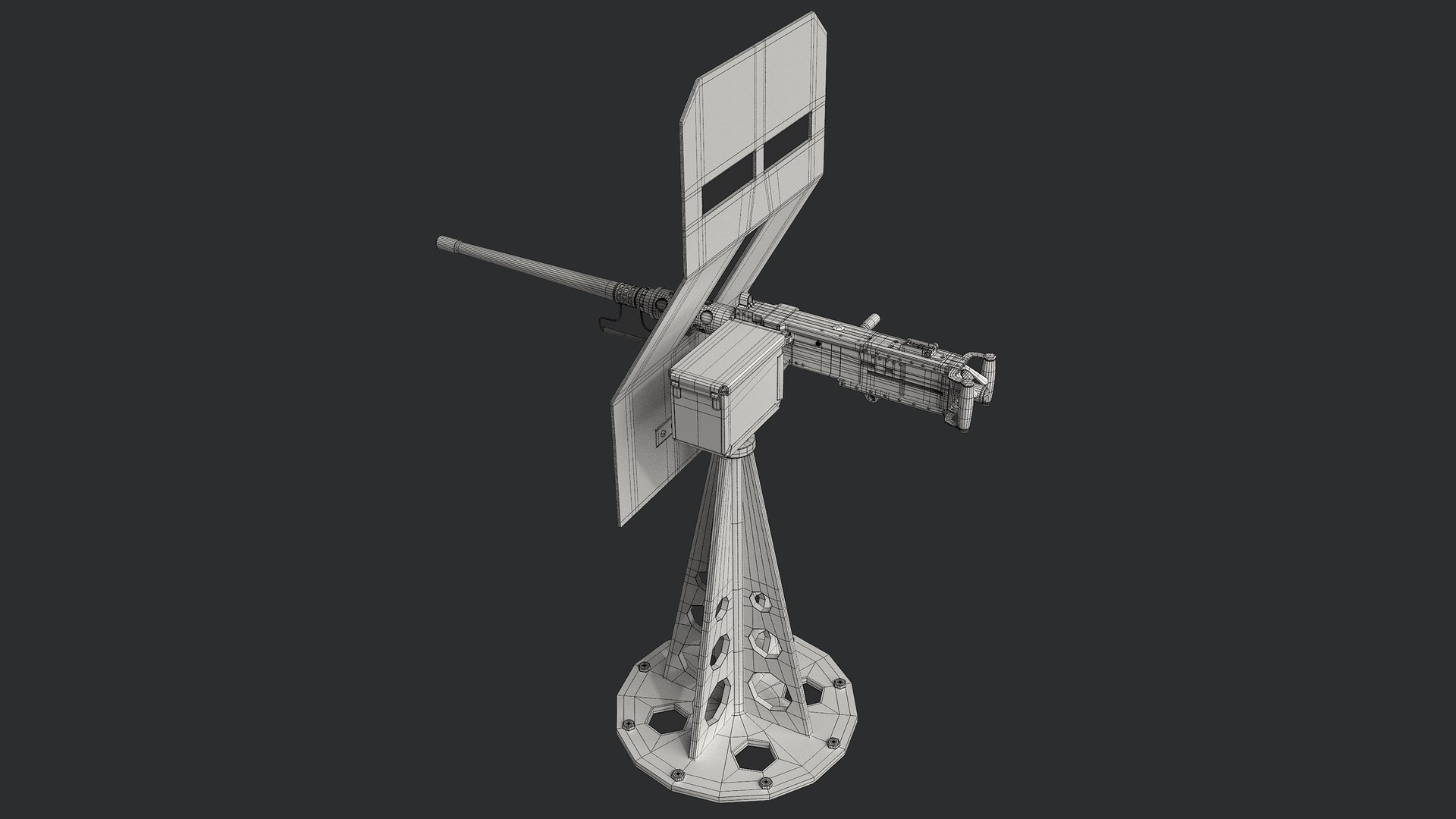 3D M2 Machine Gun With Shield - TurboSquid 1919053