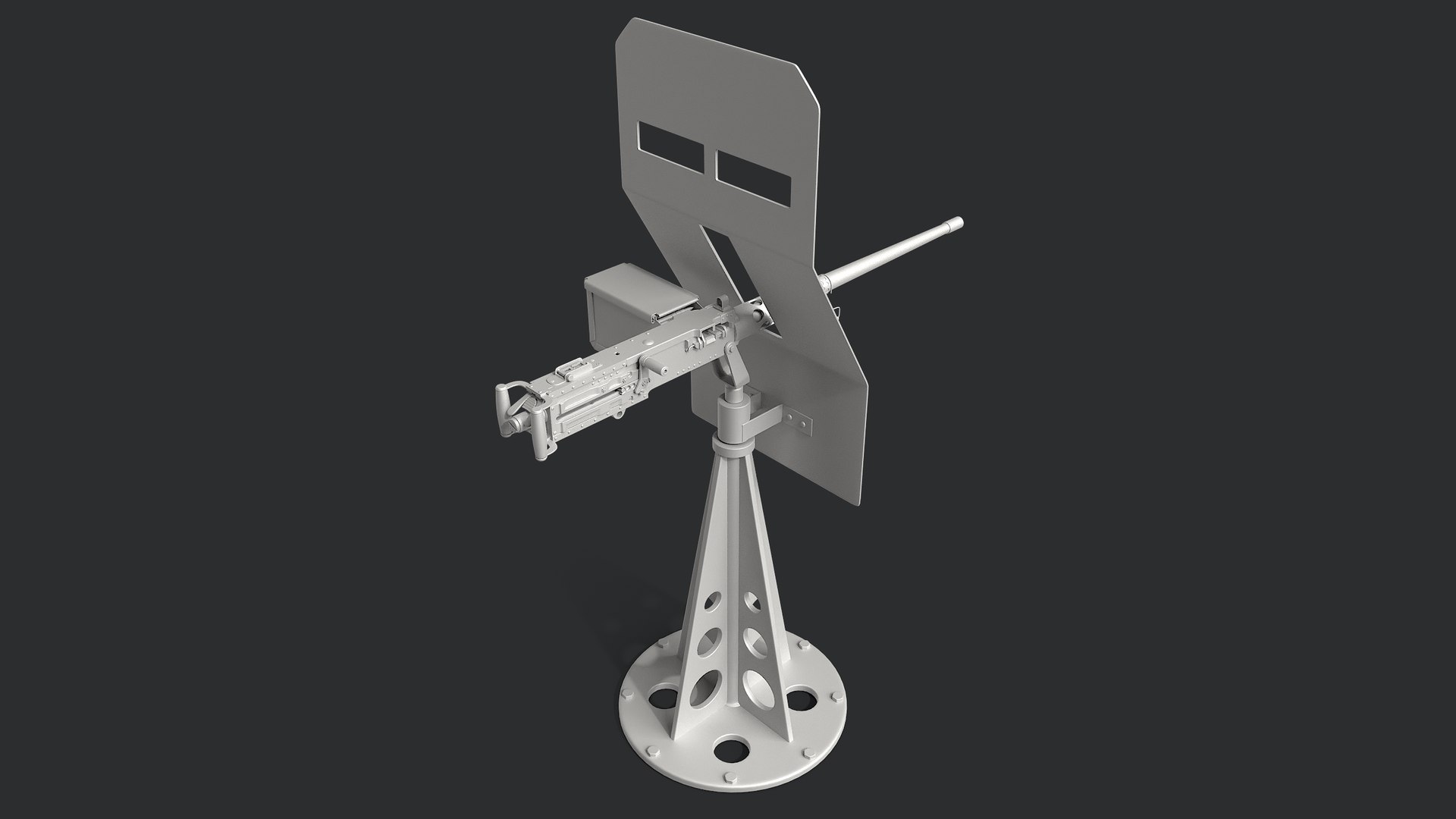 3D M2 Machine Gun With Shield - TurboSquid 1919053