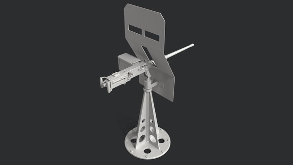 3D M2 machine gun with shield - TurboSquid 1919053