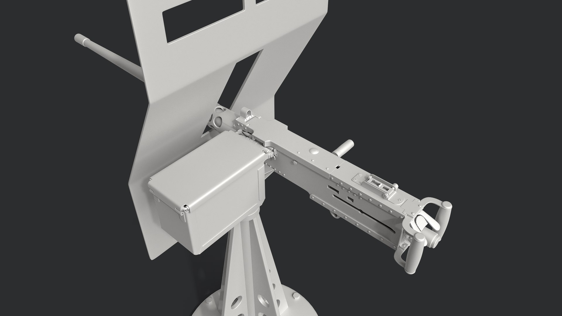 3D M2 Machine Gun With Shield - TurboSquid 1919053