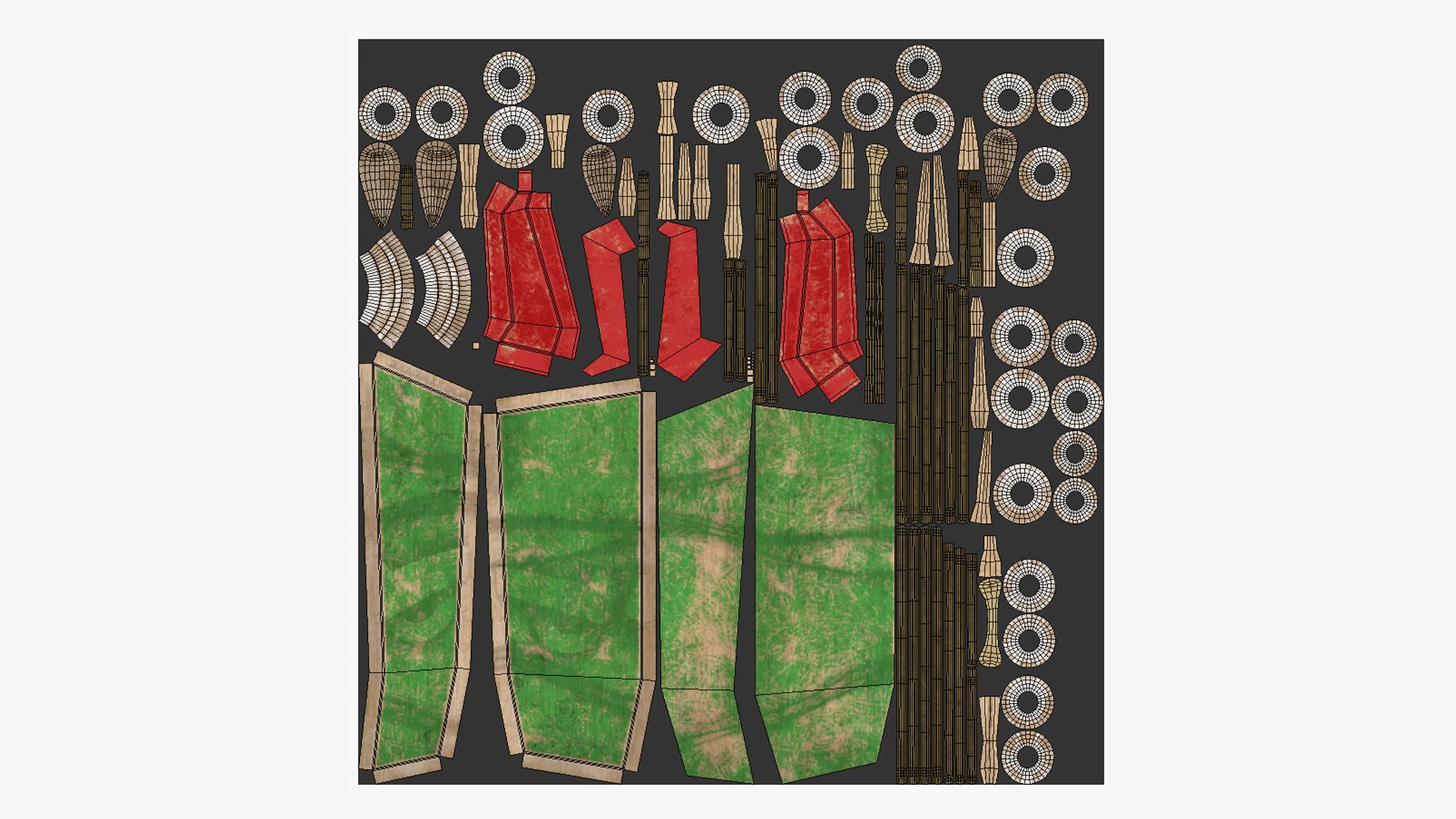 Tribal Mask B01 - Green - Costume Character Design 3D model ...