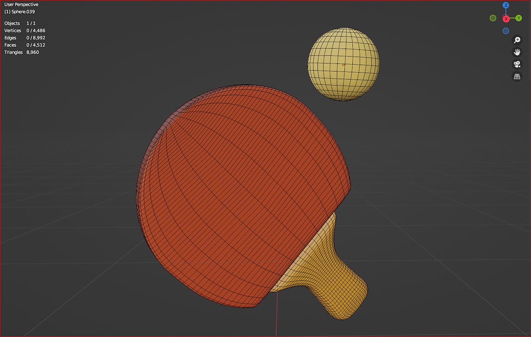3D Red Racket For Table Tennis Icon Model - TurboSquid 2066458