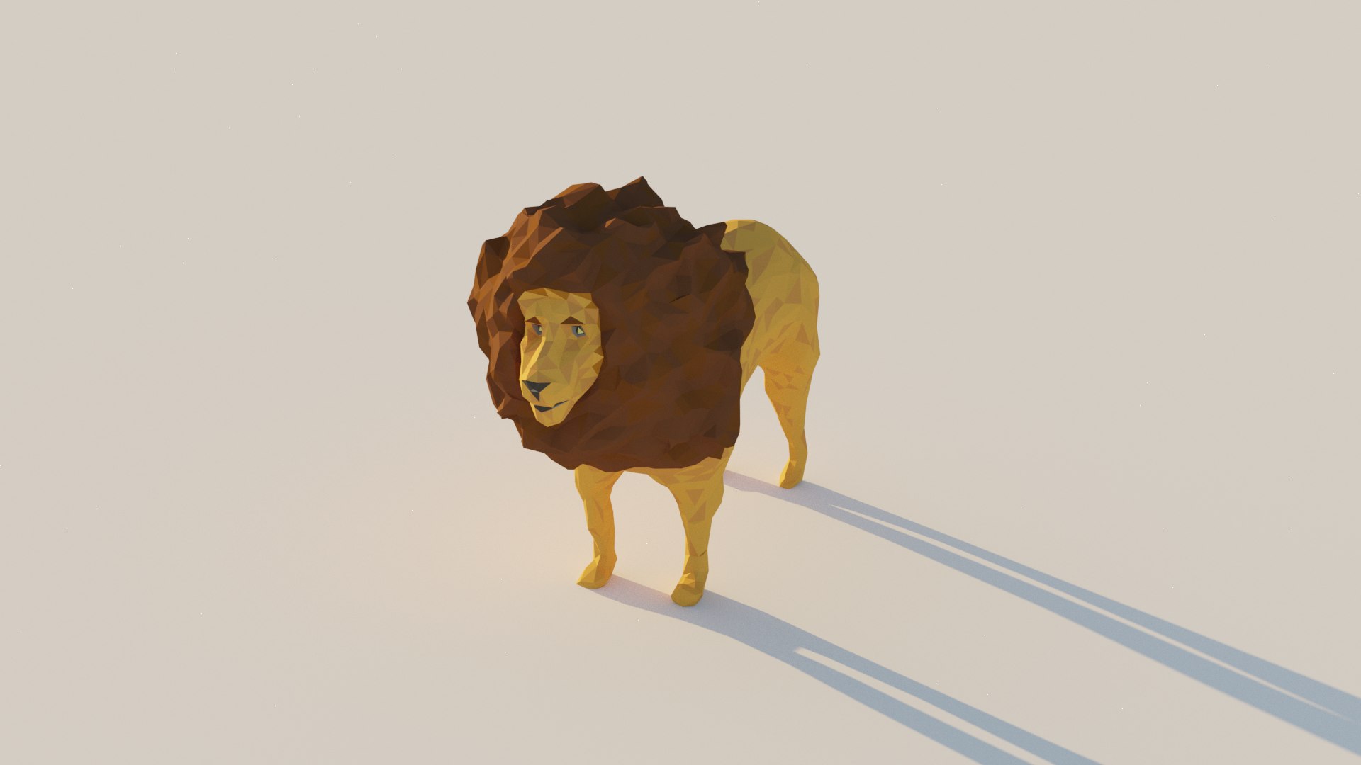 3D Lion Low Poly - TurboSquid 1808393