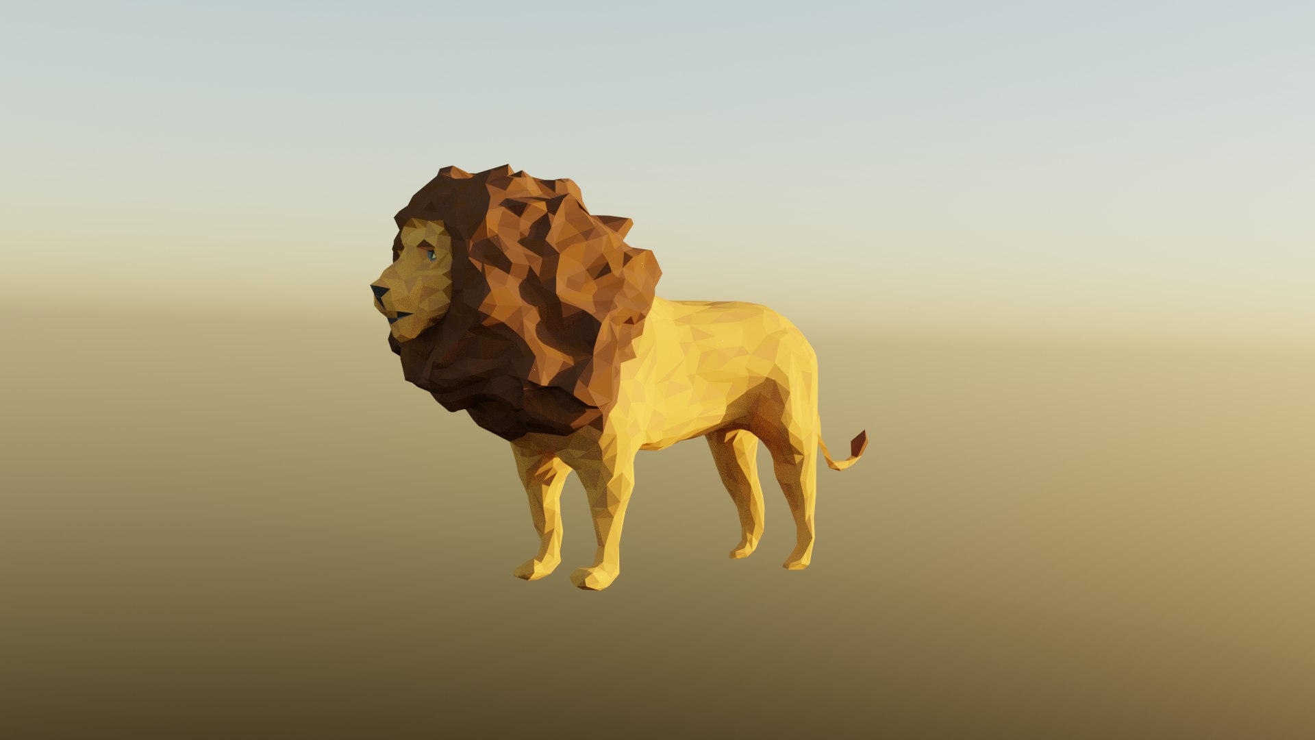 3D Lion Low Poly - TurboSquid 1808393