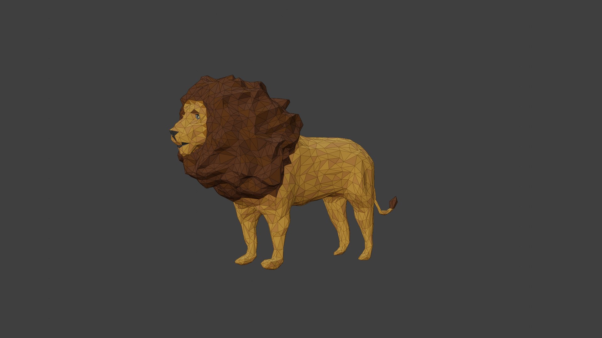 3D Lion Low Poly - TurboSquid 1808393