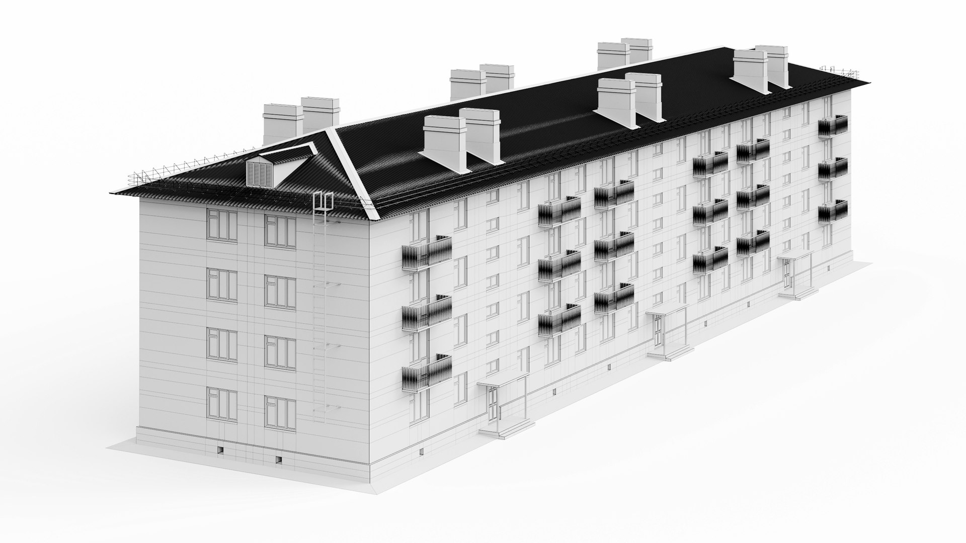 Typical Brick Soviet Residential Building Of The 60s 3D Model ...