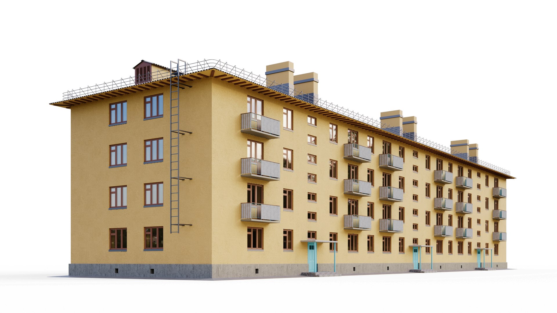 Typical Brick Soviet Residential Building Of The 60s 3D Model ...