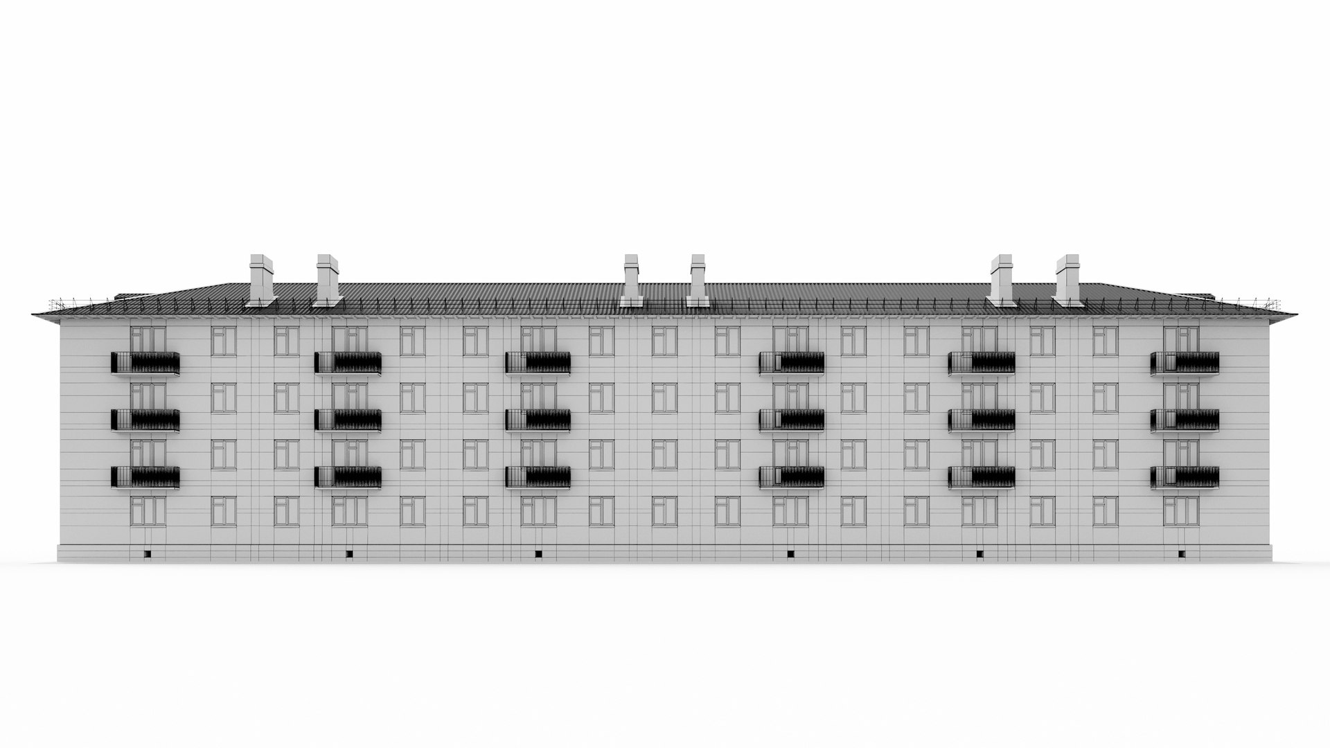 Typical Brick Soviet Residential Building Of The 60s 3D Model ...