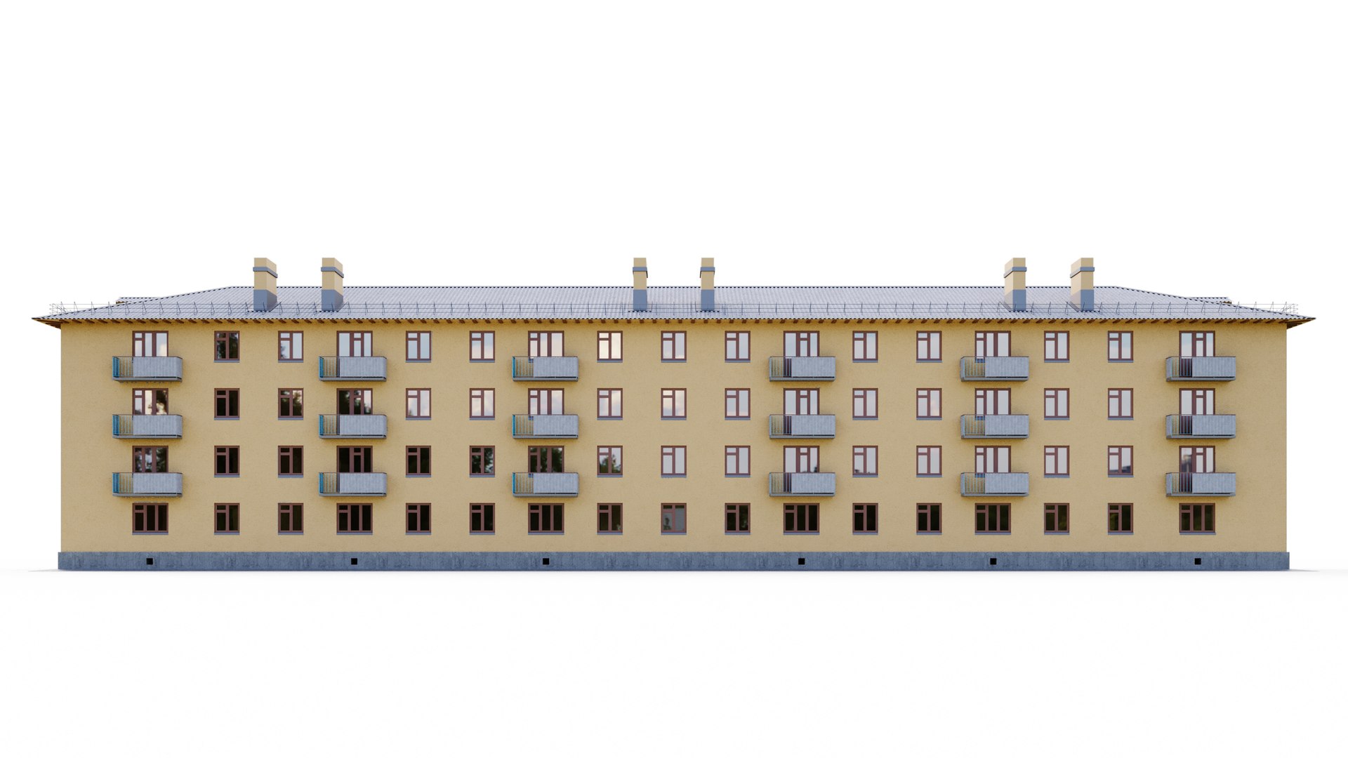 Typical Brick Soviet Residential Building Of The 60s 3D Model ...