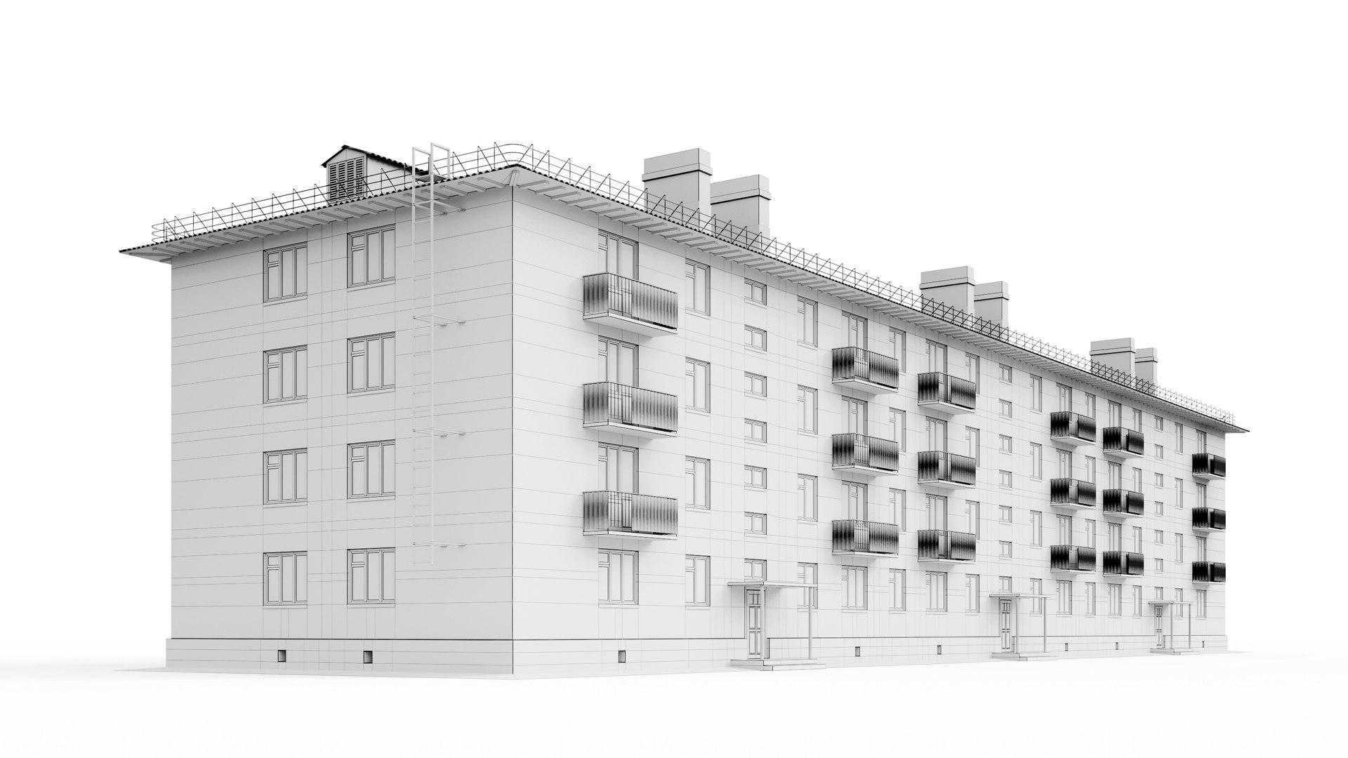 Typical Brick Soviet Residential Building Of The 60s 3D Model ...