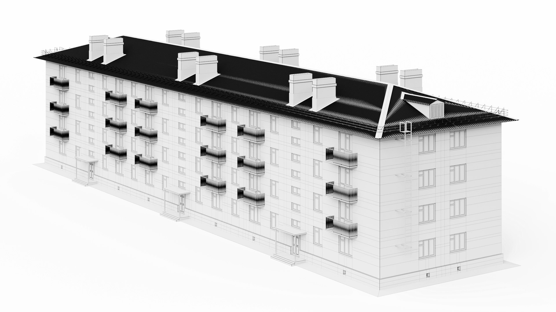 Typical Brick Soviet Residential Building Of The 60s 3D Model ...