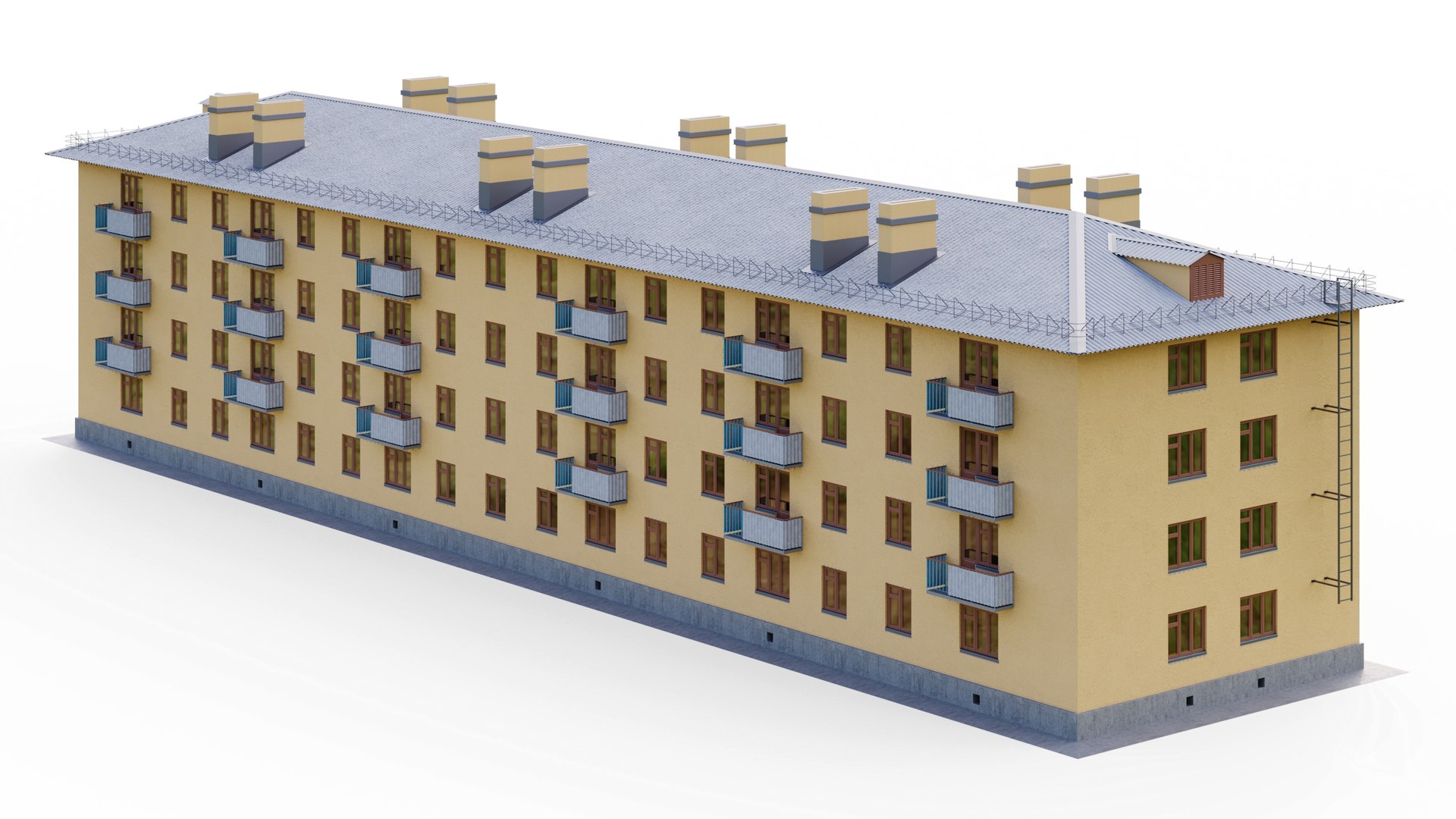 Typical Brick Soviet Residential Building Of The 60s 3D Model ...