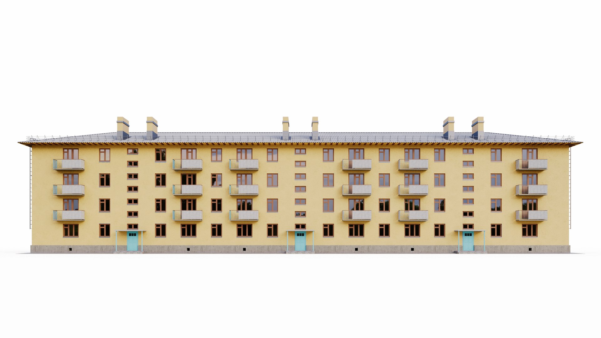 Typical Brick Soviet Residential Building Of The 60s 3D Model ...