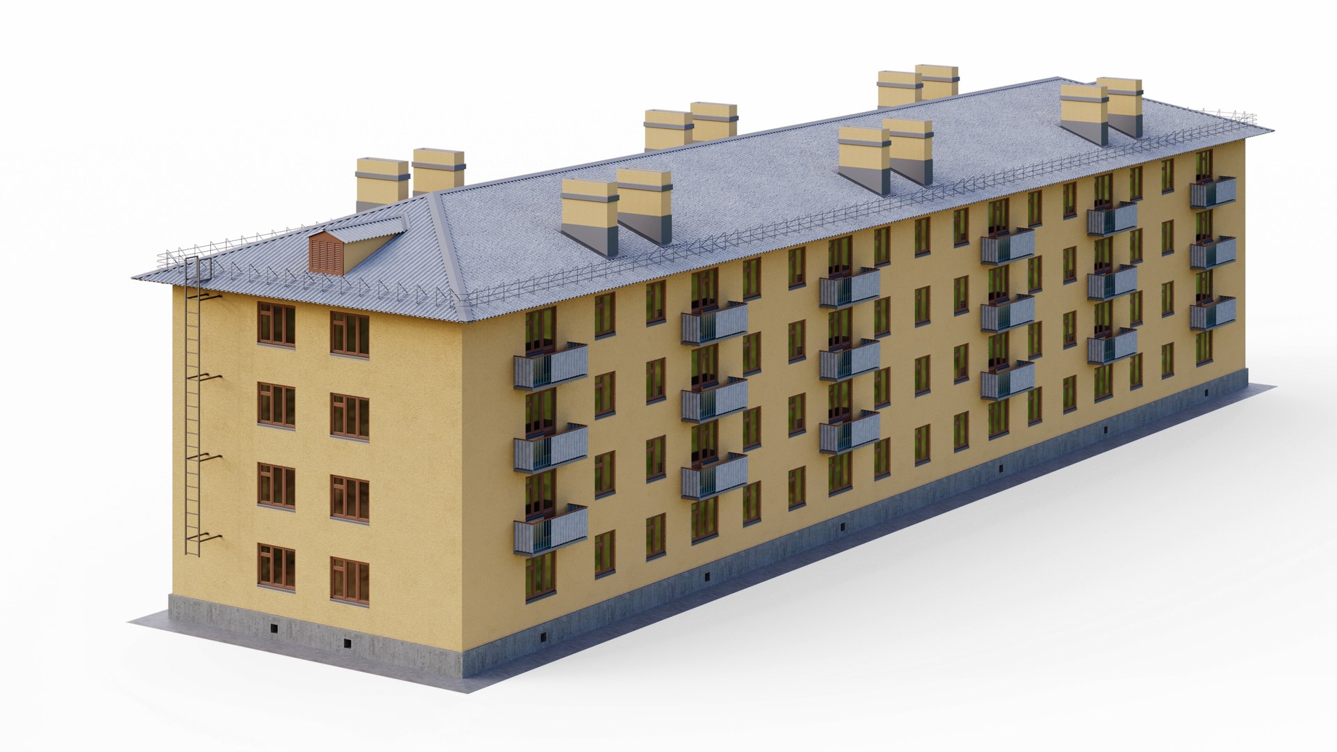 Typical Brick Soviet Residential Building Of The 60s 3D Model ...