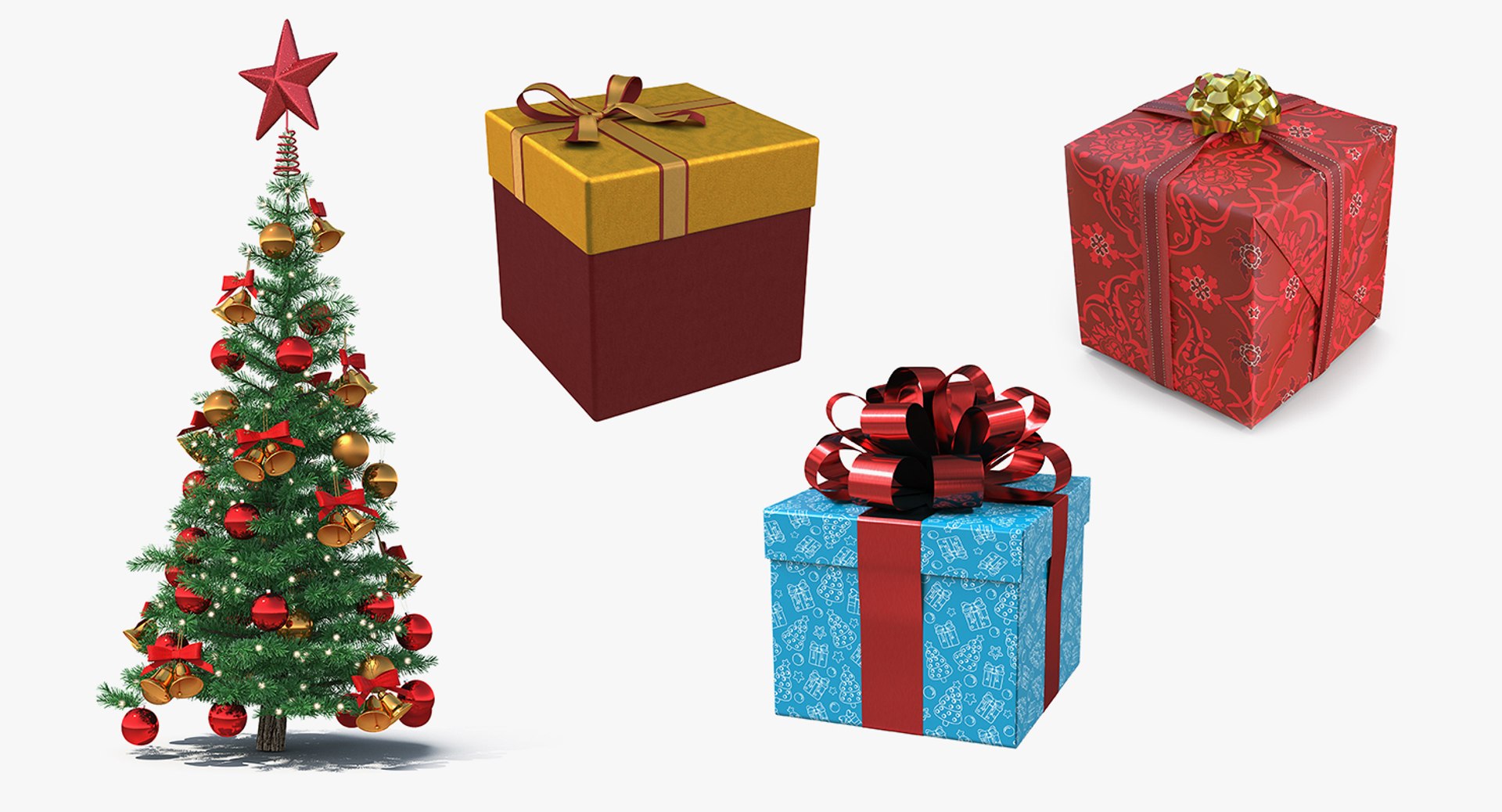 3D Christmas Tree Giftboxes Gifts - TurboSquid 1474534