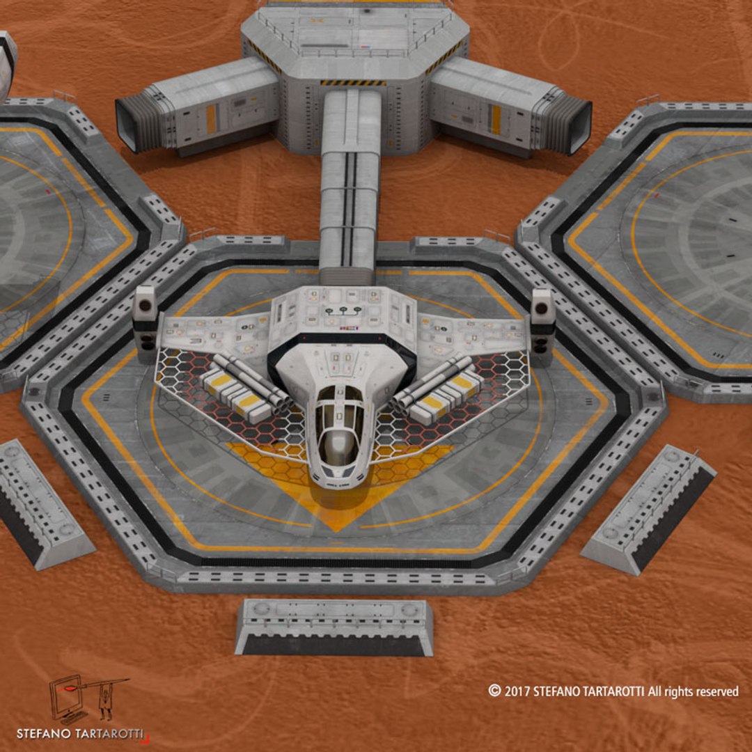 Sci-fi Moon Mars Base 3D Model - TurboSquid 1195394