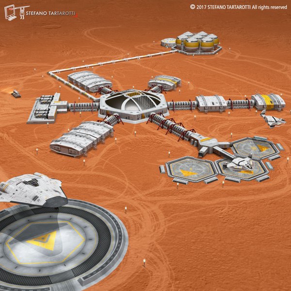 Sci-fi moon mars base 3D model - TurboSquid 1195394