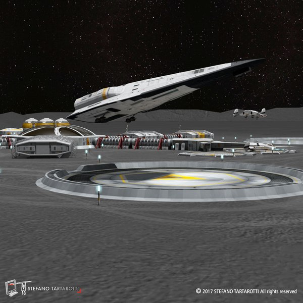 Sci-fi moon mars base 3D model - TurboSquid 1195394