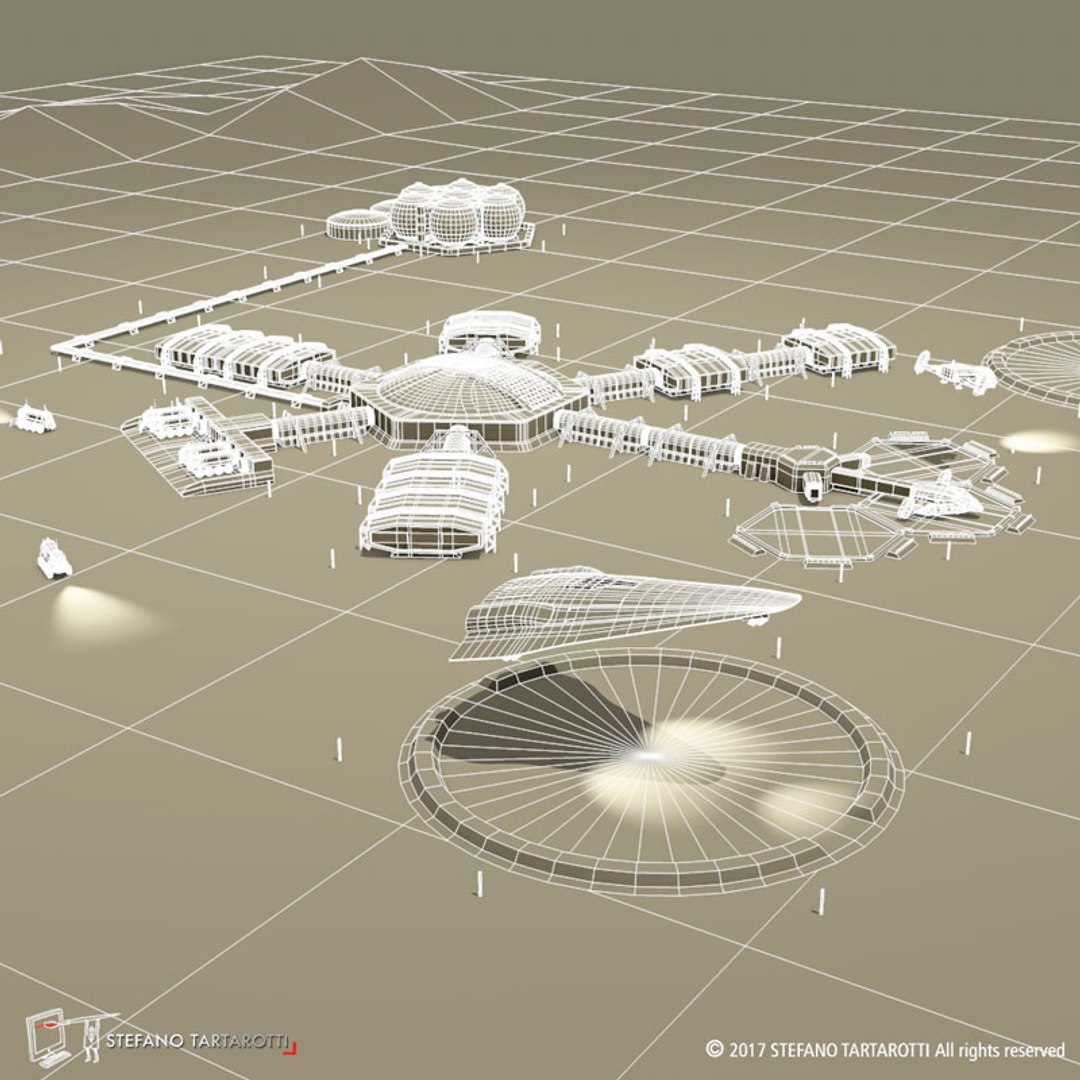 Sci-fi Moon Mars Base 3D Model - TurboSquid 1195394