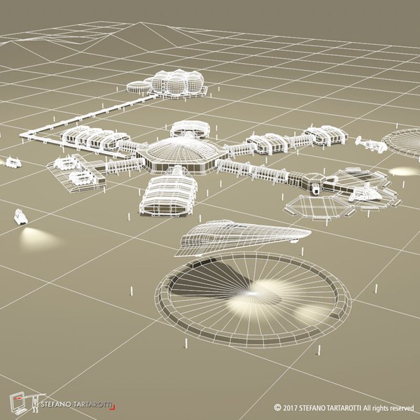 Sci-fi moon mars base 3D model - TurboSquid 1195394