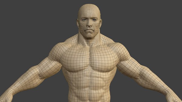3d model muscular male body